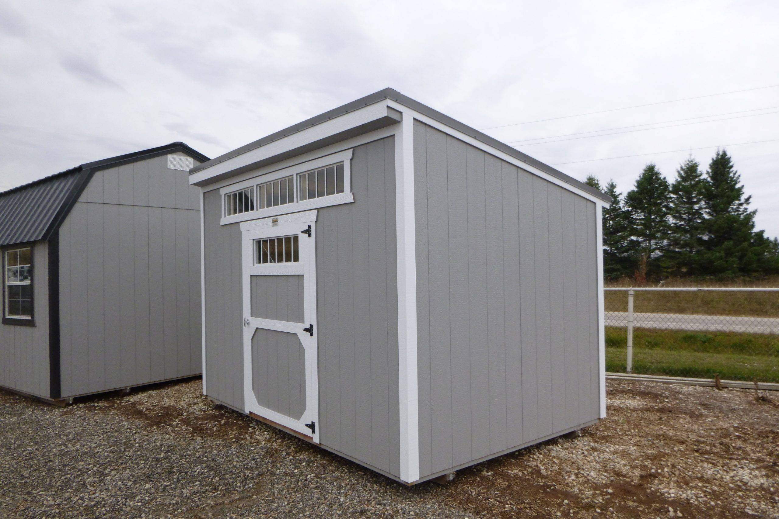 Single Slope Painted Exterior 8 x 12 Single Slope Shed Windmill ...